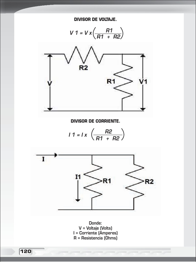 Divisor de Voltaje y Divisor de Corriente | PDF | Métodos y materiales ...