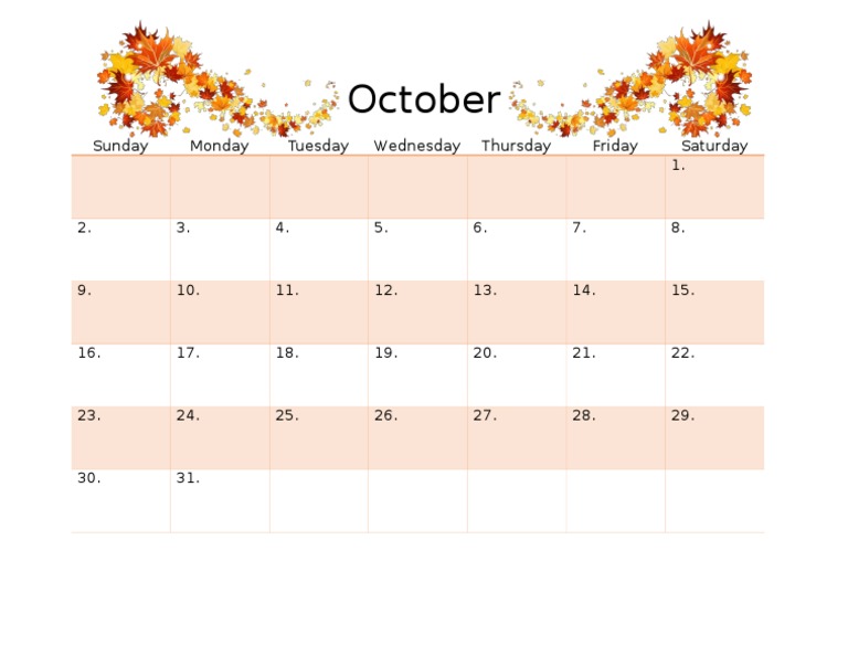 October Calendar | PDF