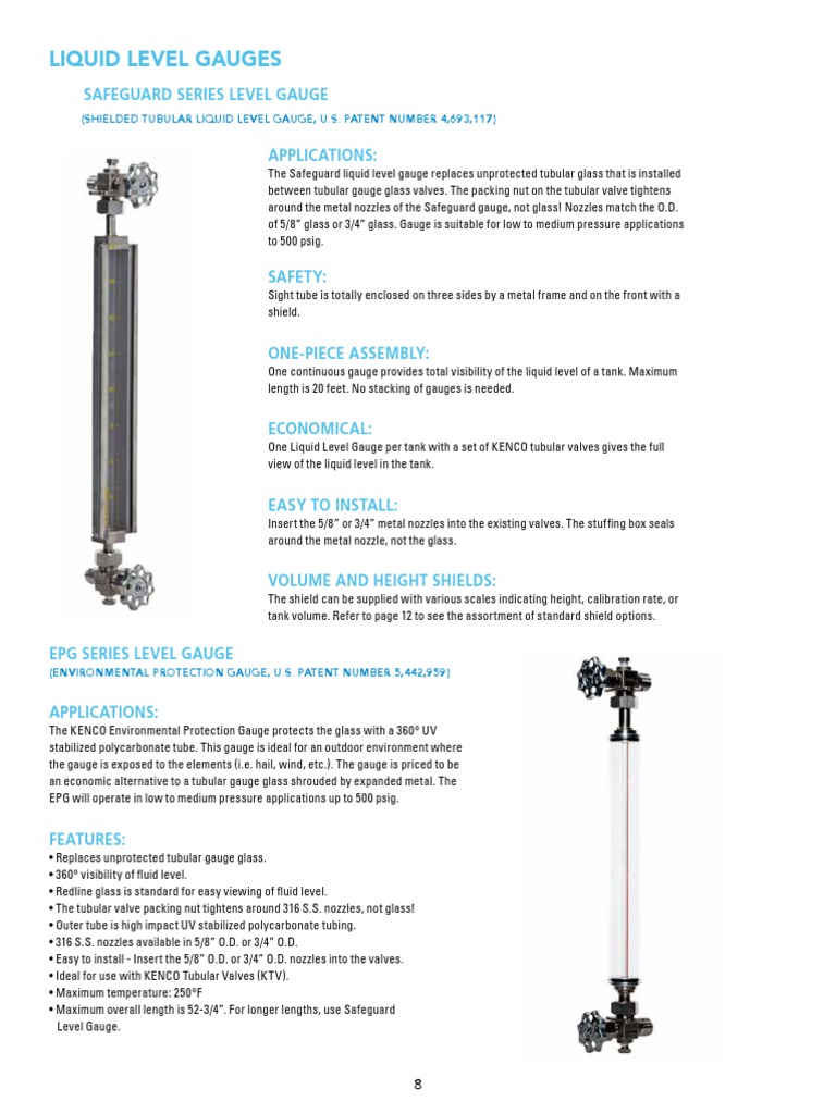 Safeguard and Epg Liquid Level Gauges 05.16 | PDF | Vacuum Tube ...