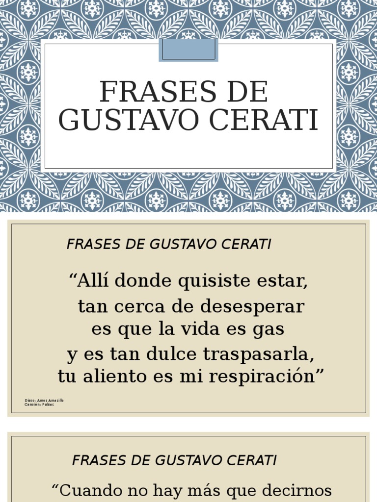Frases de Gustavo Cerati | PDF | Álbumes | Álbumes de rock