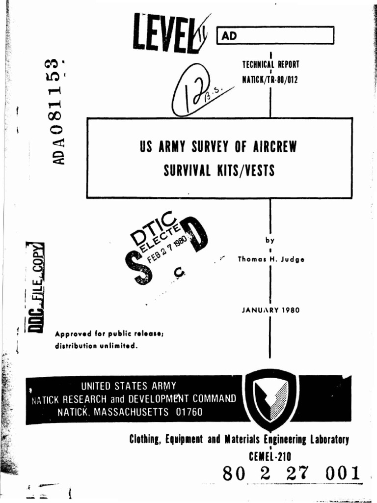 US Army Aircrew Survival Kit | PDF | United States Air Force | Aviation ...