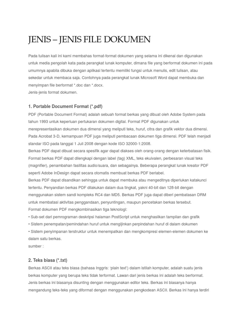 Jenis File | PDF | Komputer