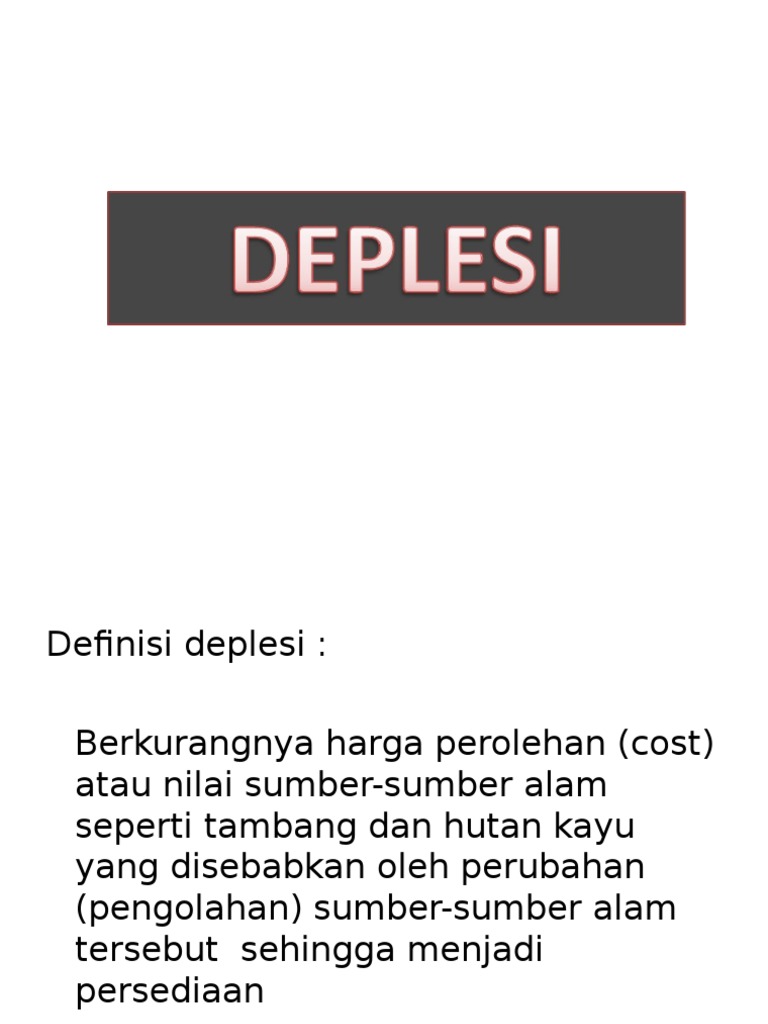 Deplesi | PDF | Teknologi & Rekayasa