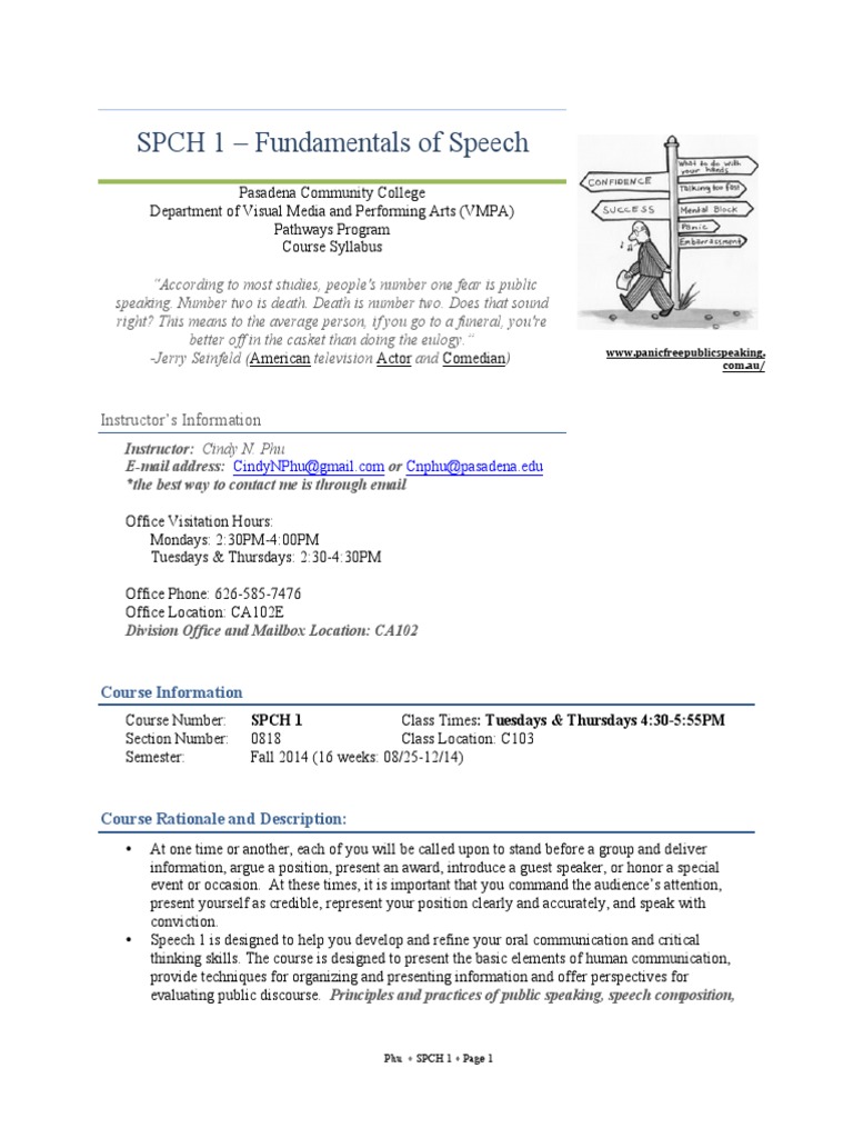 Sample Syllabus Speech | PDF | Public Speaking | Academic Dishonesty