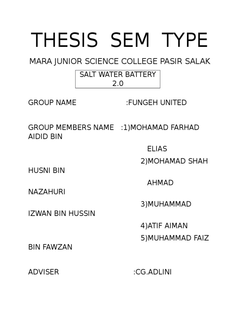 Thesis Sem Type | PDF