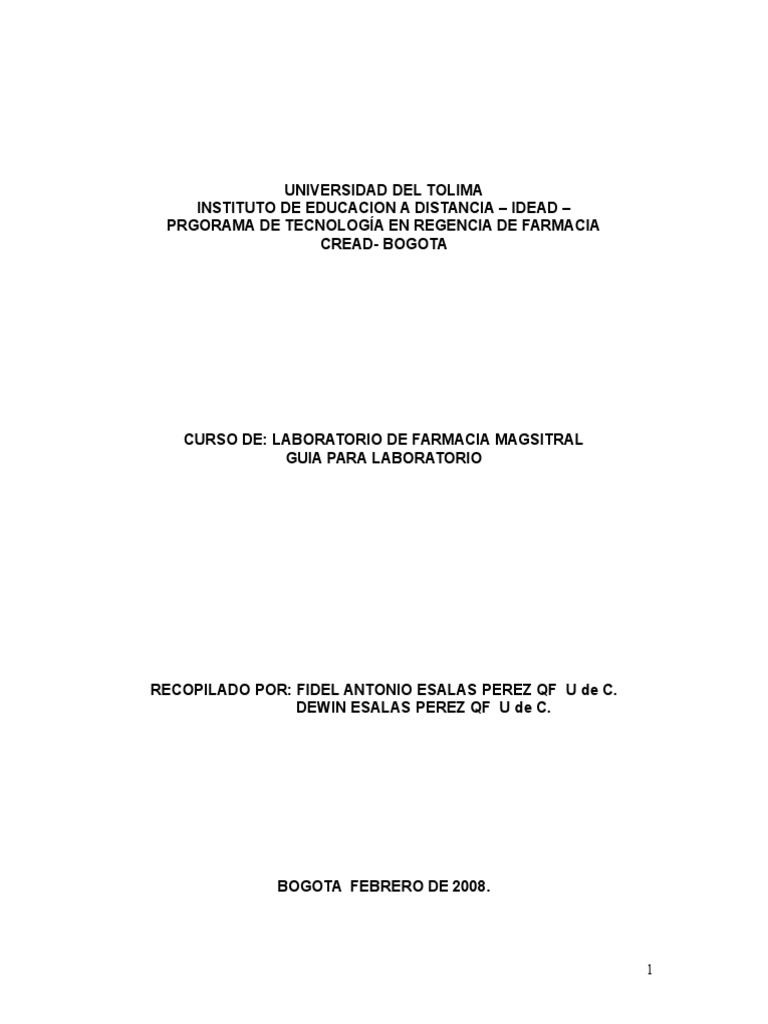 Guia Laboratorio Magistral 2013 | PDF | Farmacia | Medicamentos con receta