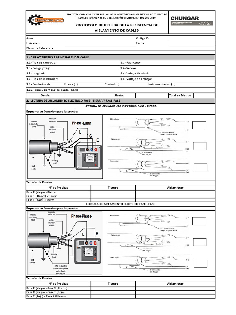 Protocolo de Pruebas de La Resistencia de Aislamiento de Cables | PDF