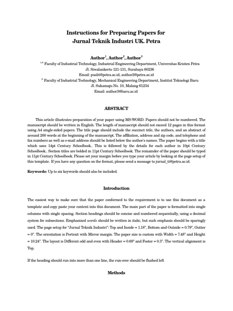 Instructions For Preparing Papers For JTI | PDF | Theorem | Text