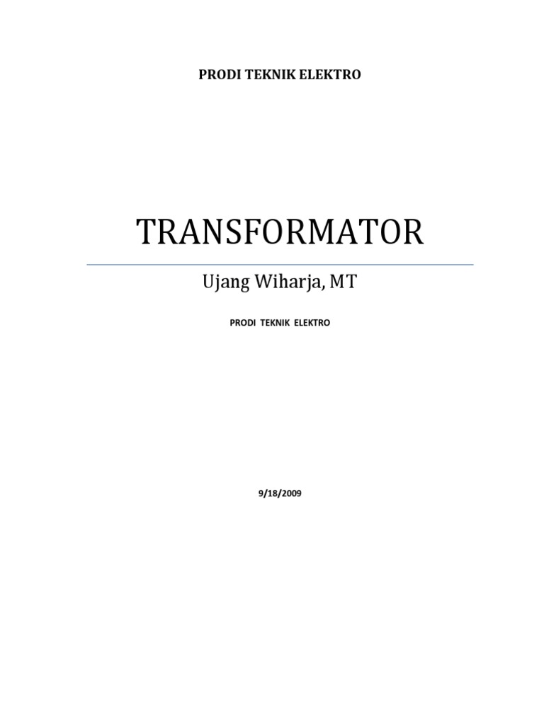 Teknik Elektro Transformator PDF | PDF | Metode & Bahan Ajar | Sains & Matematika