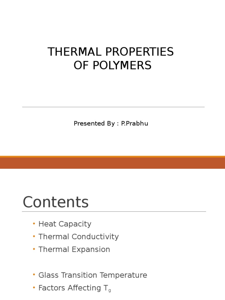 Thermal Properties of Polymers | PDF | Polymers | Thermal Conductivity