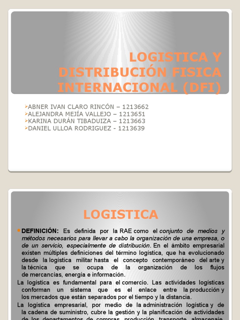 Logistica y Distribución Fisica Internacional Dfi | PDF | Logística ...