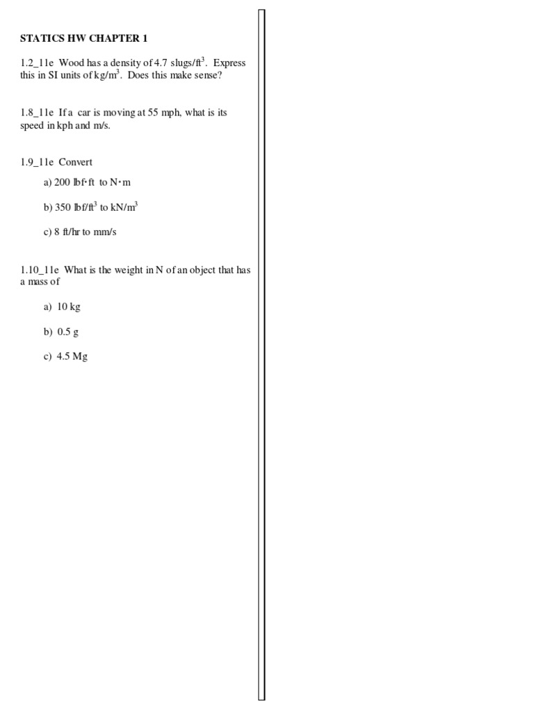 Statics Homework Problems and Solutions | PDF | Science & Mathematics