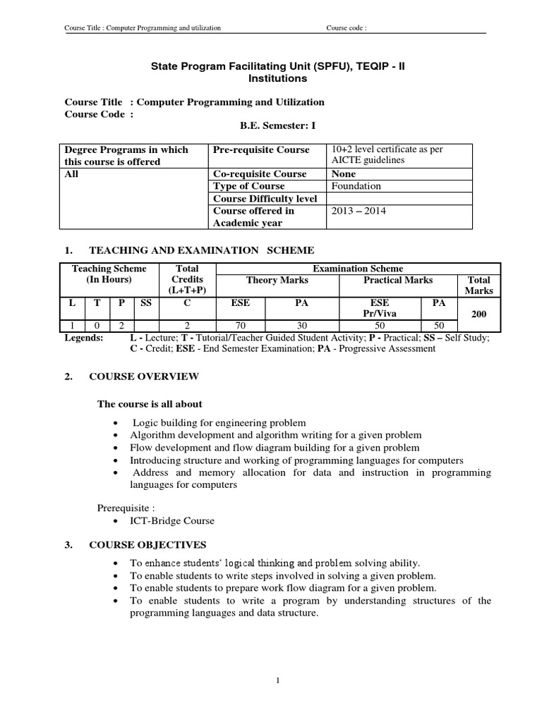 Computer Programming and Utilization | PDF | Control Flow | C (Programming Language)