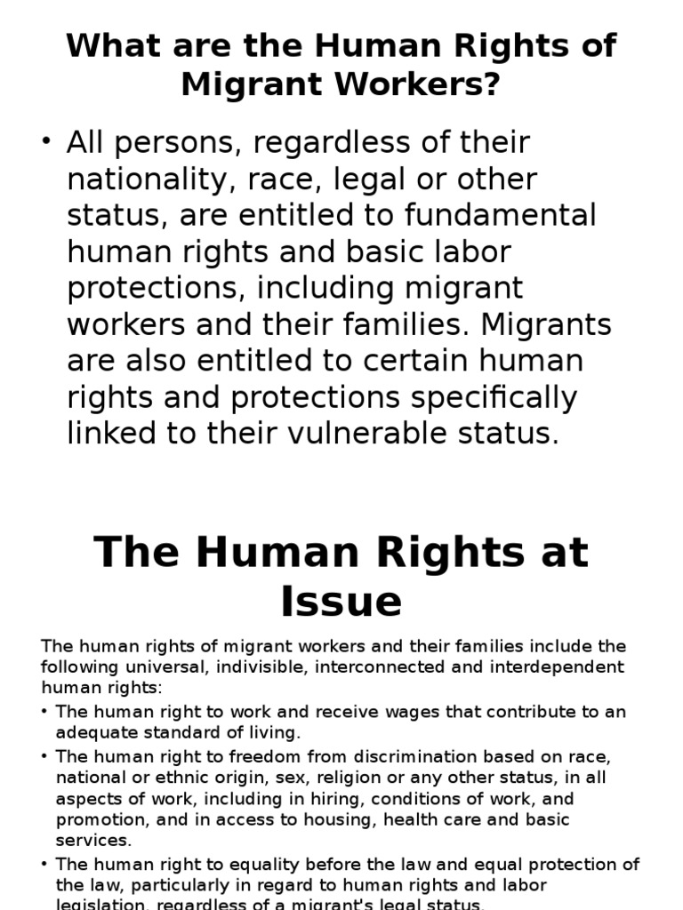 Migrant Workers | Migrant Worker | Human Rights