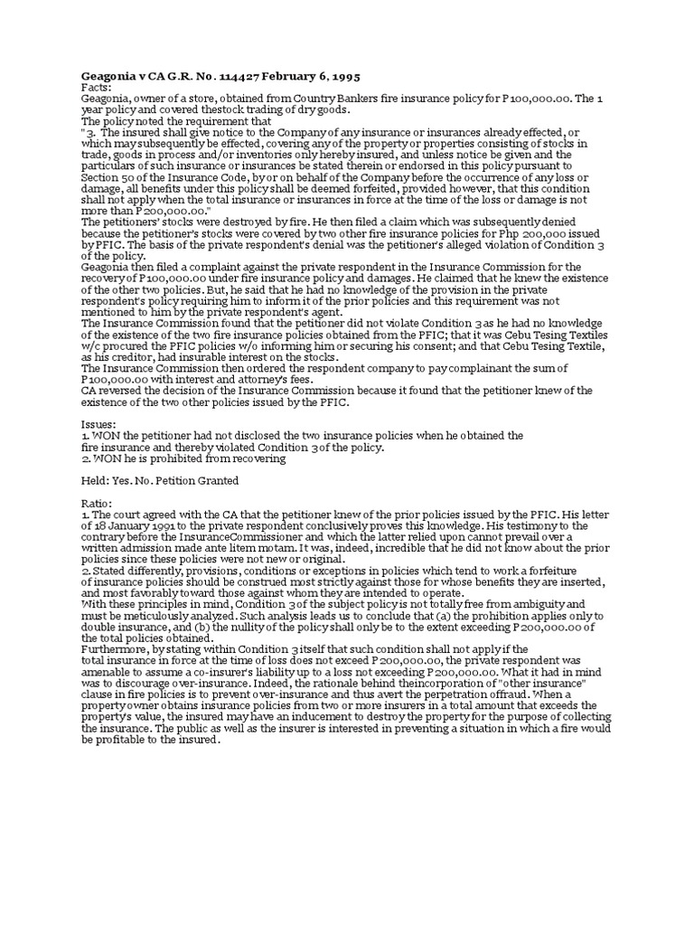 Chapter 3 Case Digest | Download Free PDF | Insurance | Mortgage Law