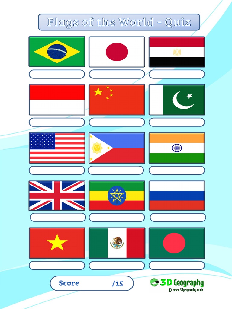 Flags of The World Quiz | PDF