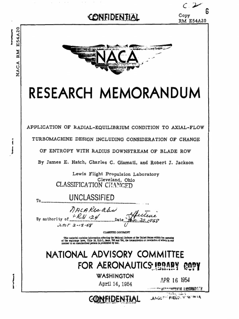 Radial-Equilibrium in Axial-Flow Turbomachines | PDF | Fluid Dynamics | Turbomachinery