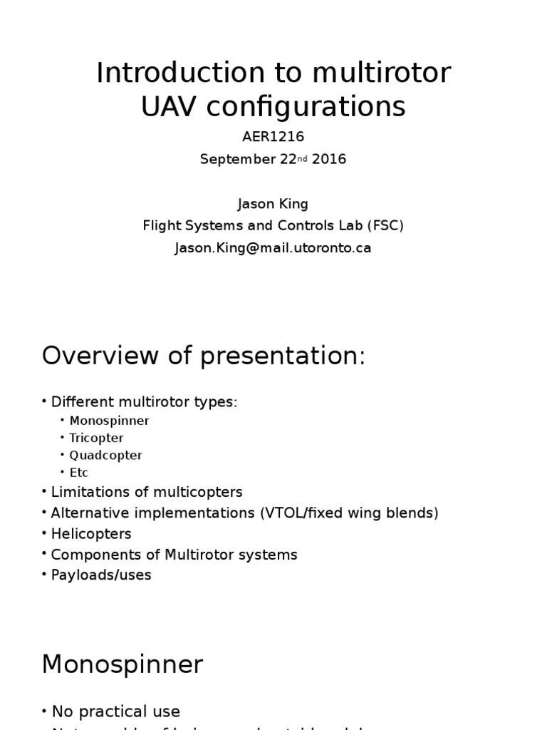 An In-Depth Look at Multirotor Configurations and Components | PDF ...