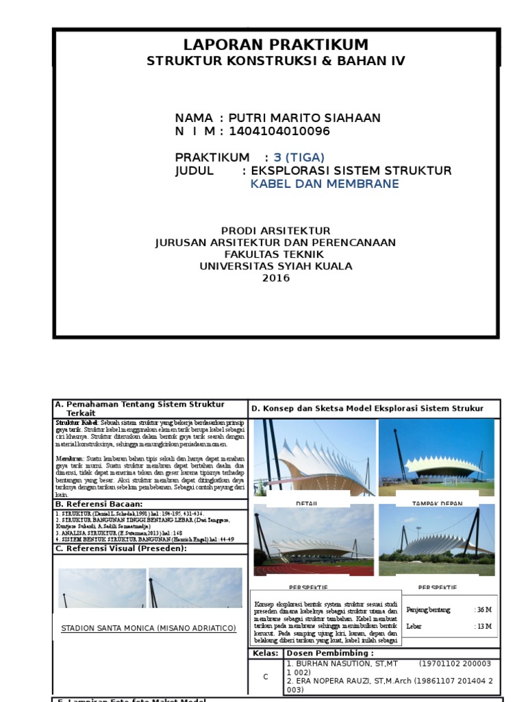 Laporan Struktur Membran Dan Tenda | PDF