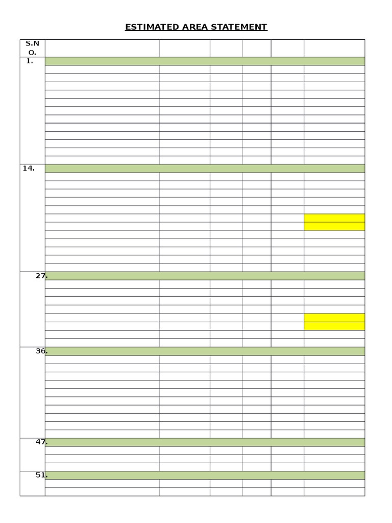 Area Statement | PDF