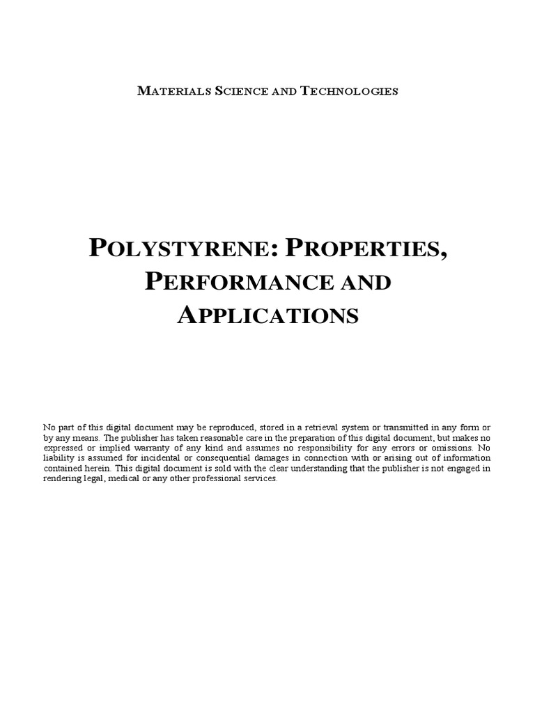 Polystyrene Properties - Performance - and Applications PDF | PDF ...