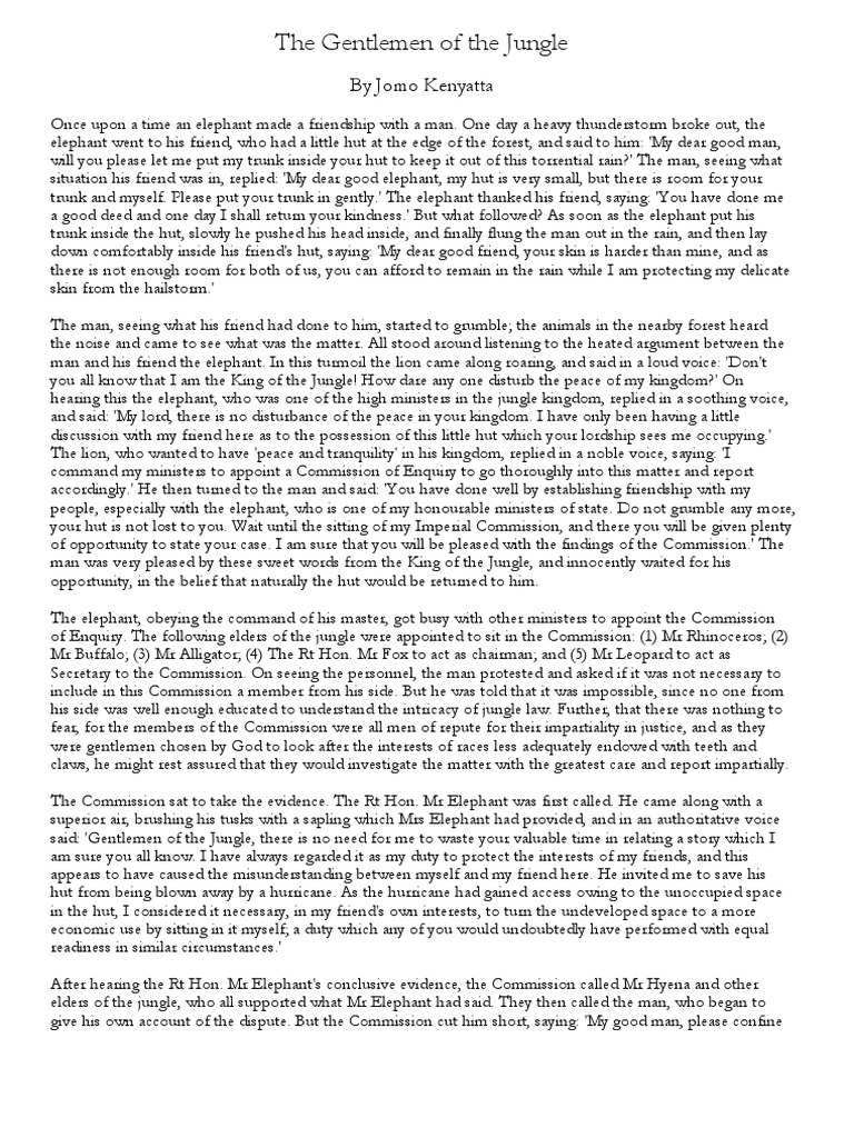 The Gentlemen of The Jungle | PDF | Elephant