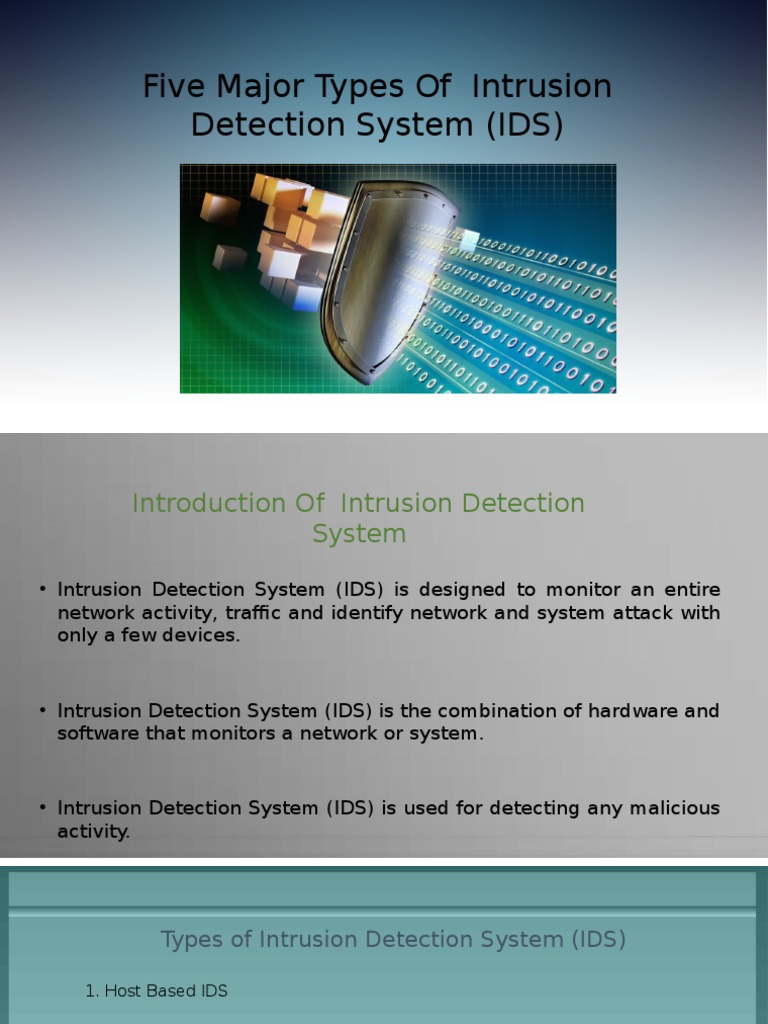 Five Major Types of Intrusion Detection System (IDS) | PDF