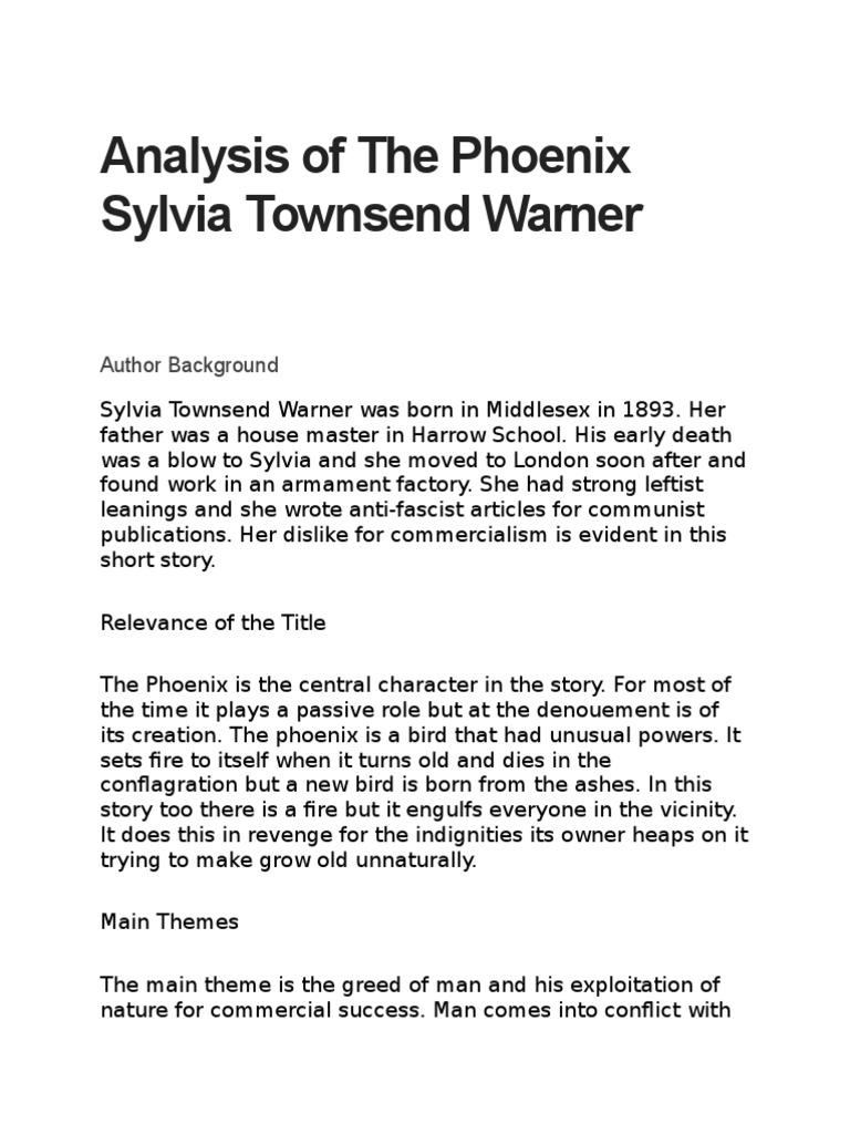 The Phoenix: A Satire on Greed and Nature | PDF | Young Adult | Classics