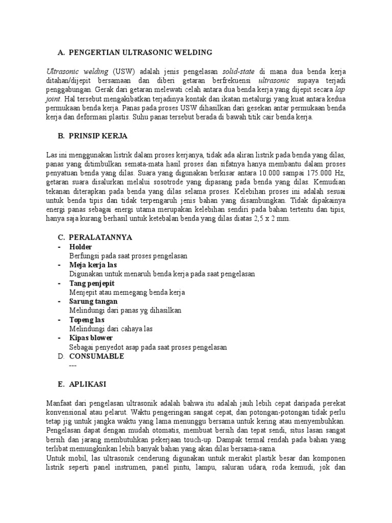 Ultrasonic Welding | PDF | Griya & Taman | Teknologi & Rekayasa