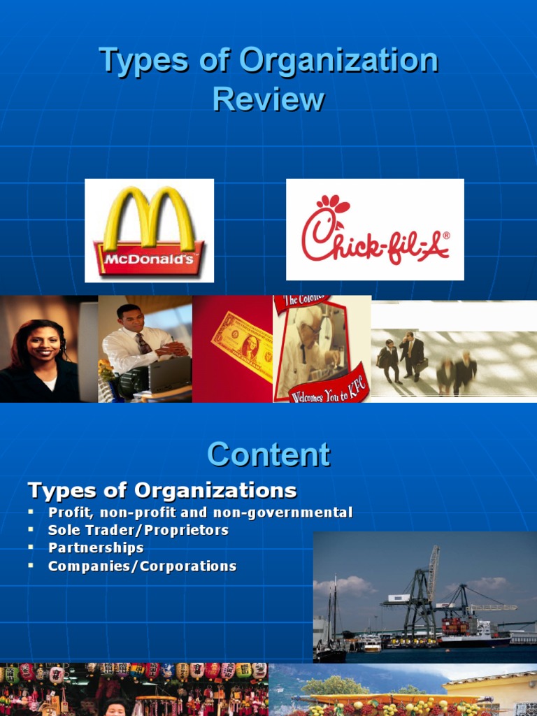 1.2 Types of Organizations | PDF | Partnership | Sole Proprietorship