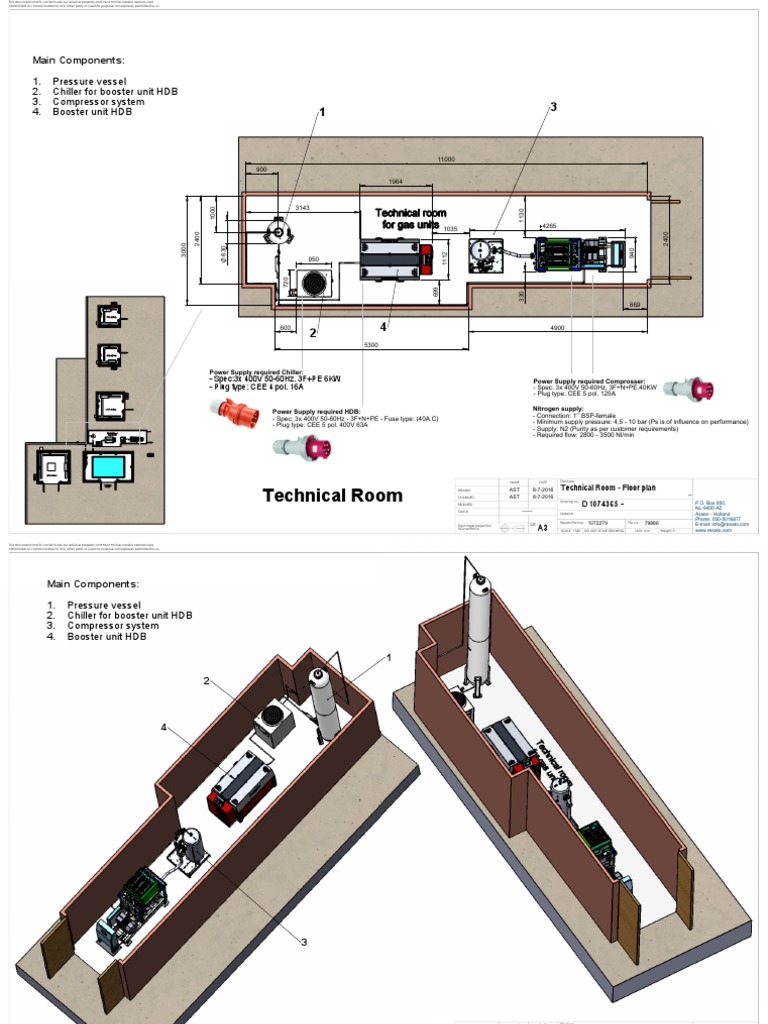 Technical Room - Floor Layout Plan - D1074365-Rev2 | PDF