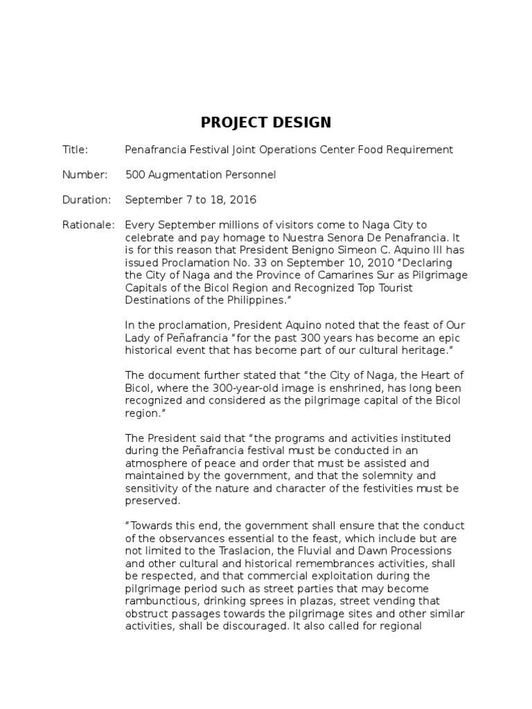 Project Design PNP Food | PDF | Social Institutions | Social Science