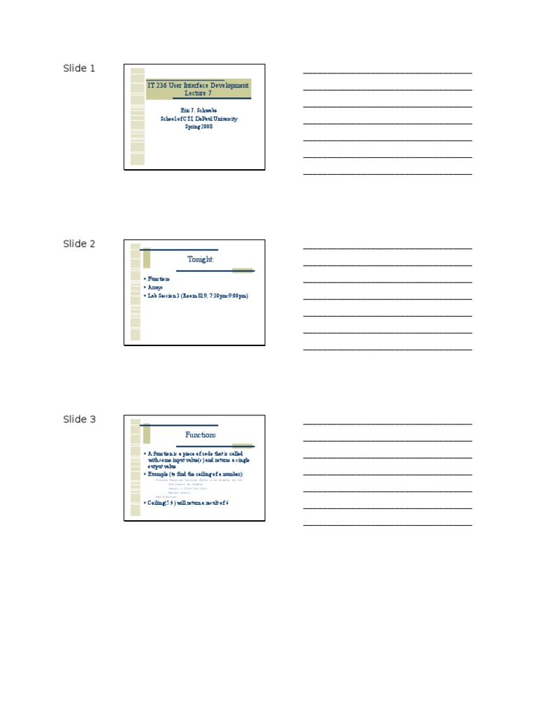IT 236 User Interface Development: Tonight | PDF | Array Data Type | Subroutine