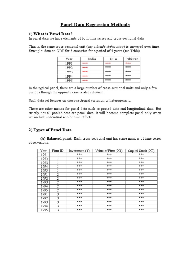 An In-Depth Guide to Panel Data Regression Methods and Fixed Effects ...
