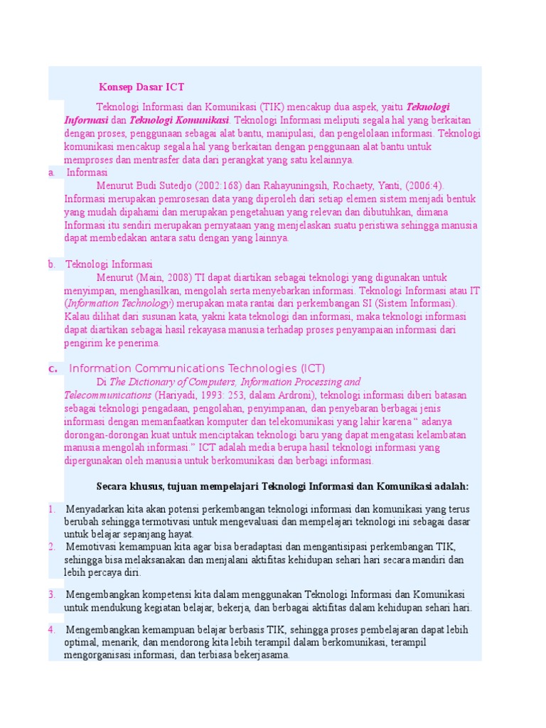 Konsep Dasar ICT | PDF
