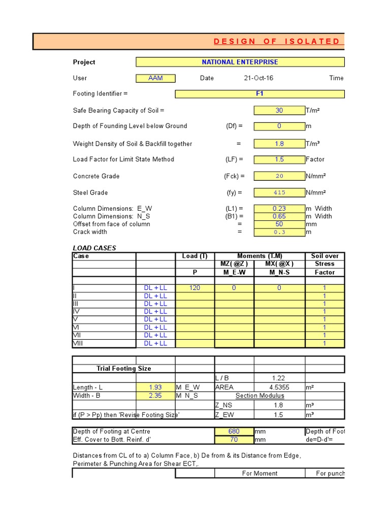 Isolated Sloped Footing | PDF | Column | Civil Engineering