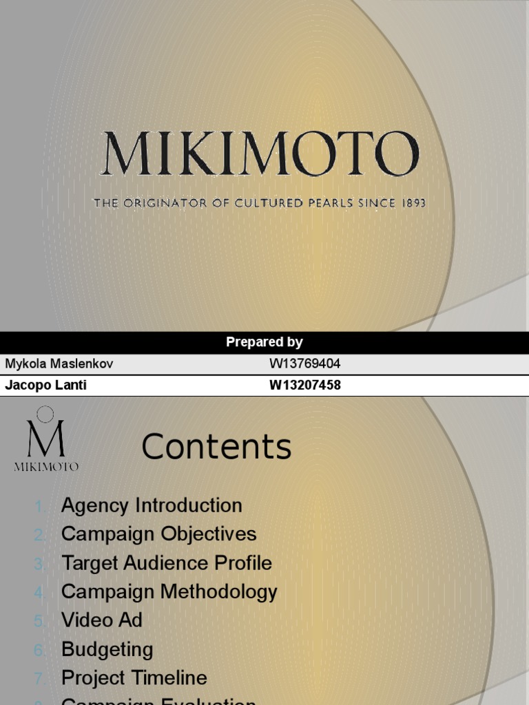 Mikimoto Presentation (Marketing) | PDF | Target Audience | Social Media