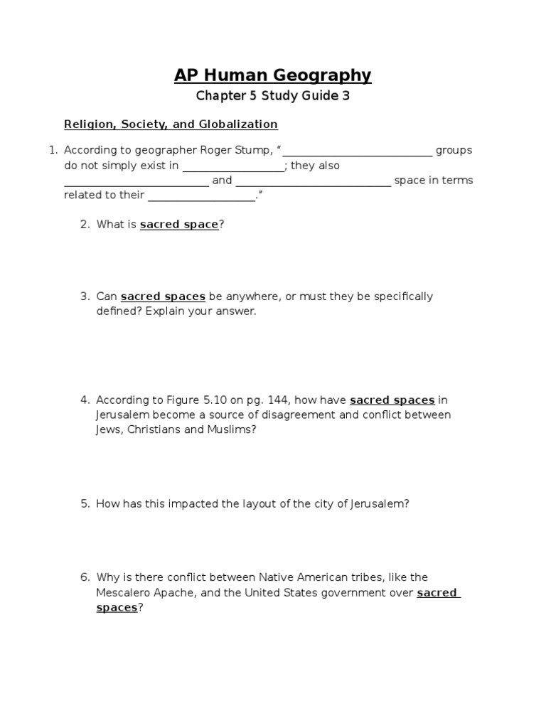 AP Human Geography: Chapter 5 Study Guide 3 | PDF