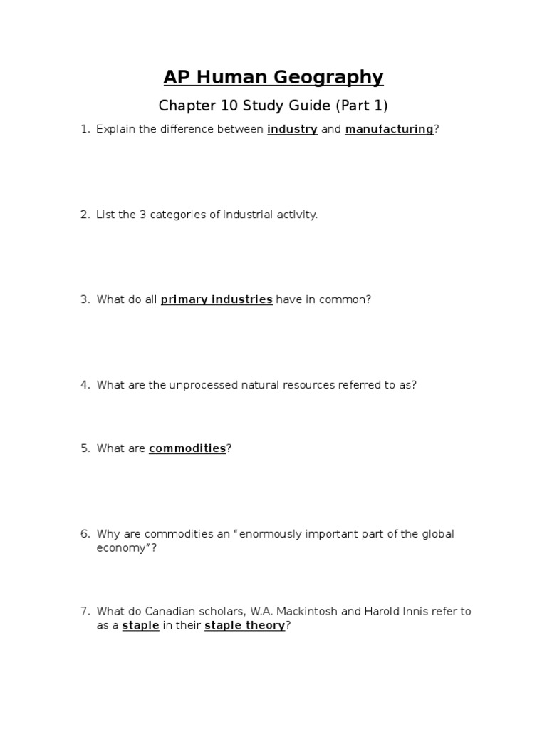 Greiner Ch. 10 Study Guide 1 | PDF