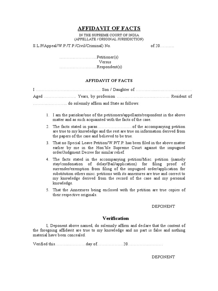 Affidavit of Facts | PDF