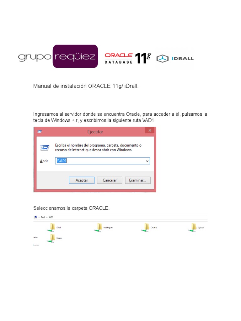 Manual de Instalación ORACLE 11g | PDF
