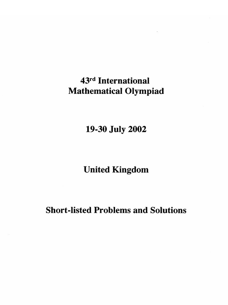 Imo 2002 Shortlist | PDF | Triangle | Circle