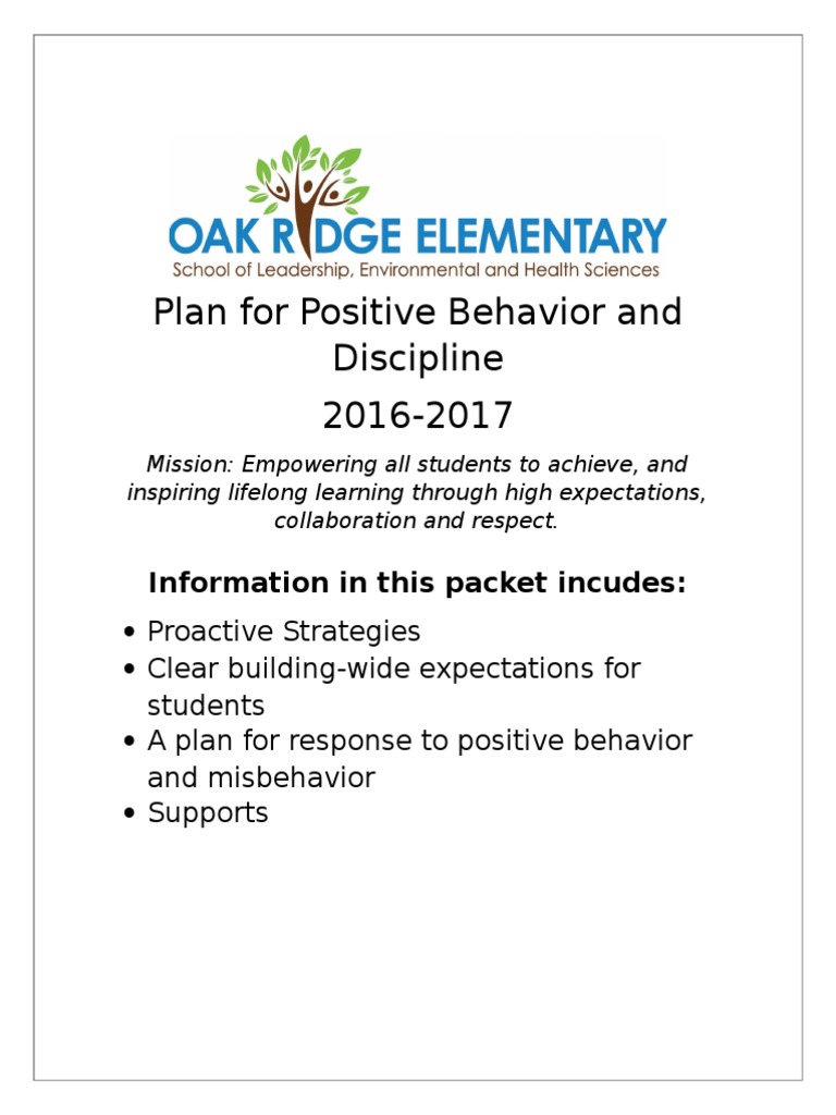 Behavior Support Packet 2016v2 | PDF | Special Education | Teachers