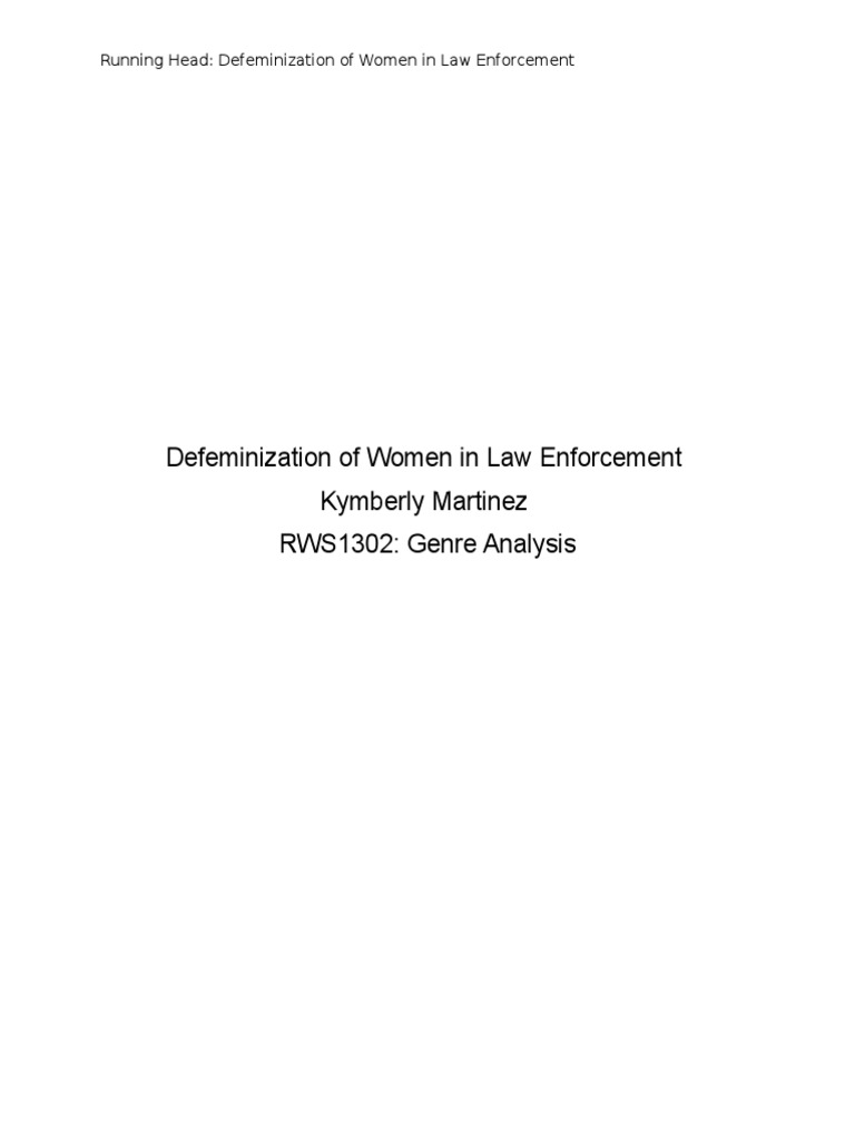 Defeminization of Women in Law Enforcement | PDF | Police Officer | Police