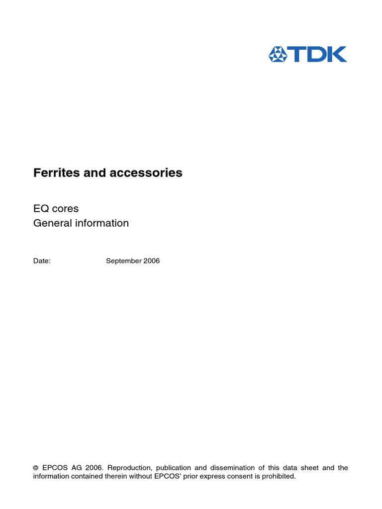 EQ Planar Ferrite Cores Overview | PDF | Computers
