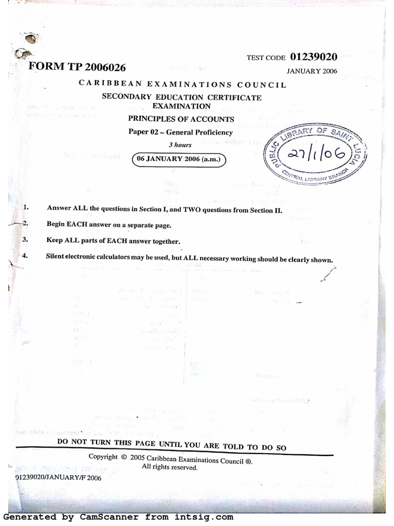 Poa PP 02 CXC Jan 2006 | PDF