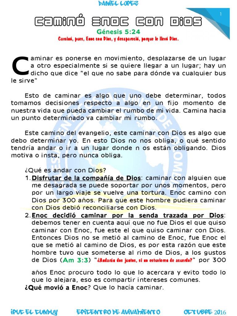 Caminar con Dios: La historia de Enoc y lo que significa seguir sus pasos | PDF