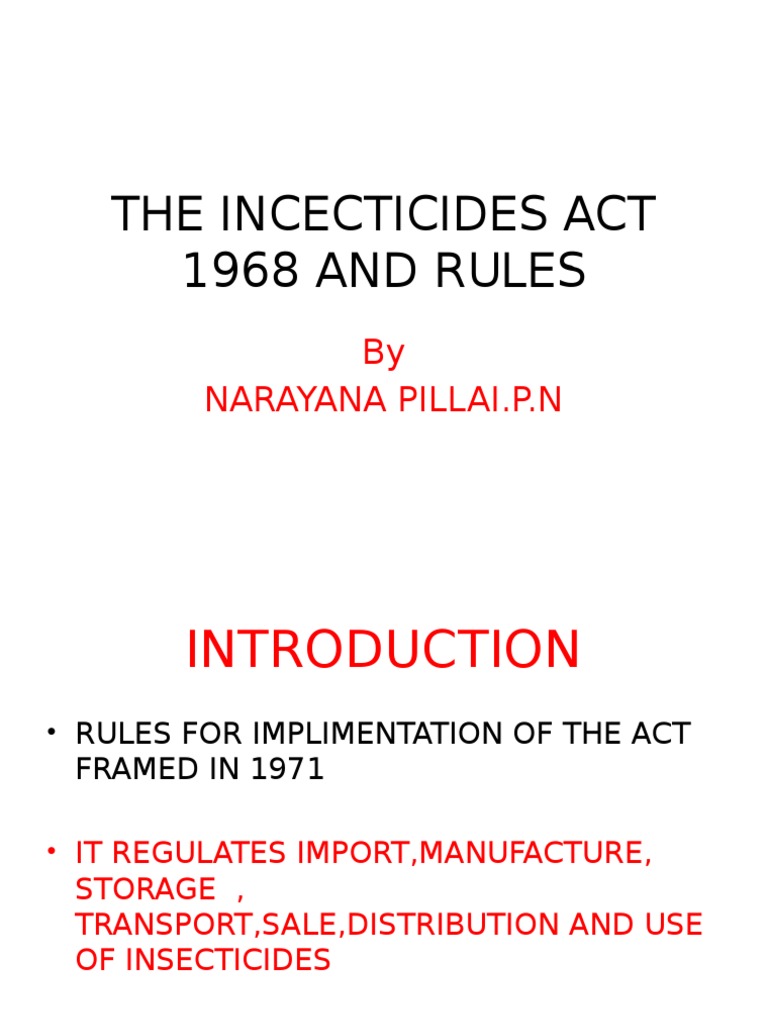 Insecticides Act & Rules Overview | PDF | Insecticide | Agriculture