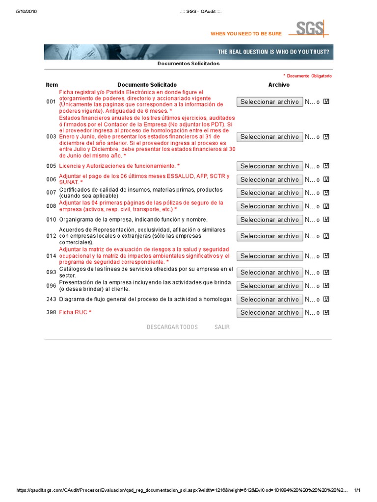 Documentos Homologacion SGS | PDF | Economias | Business