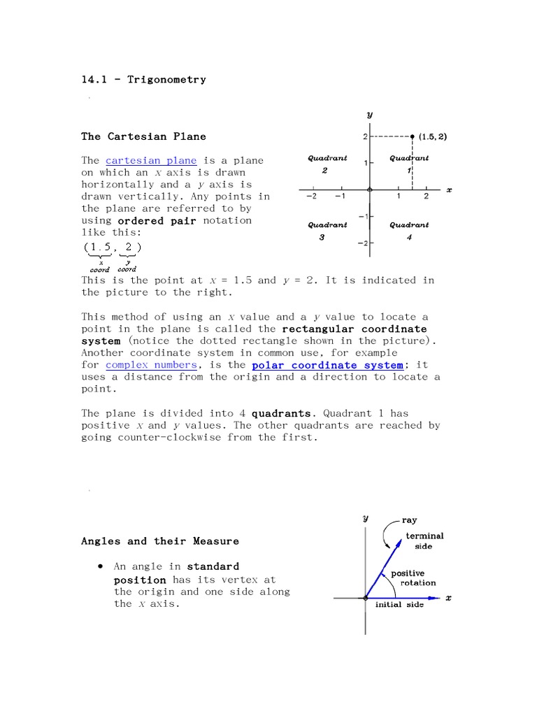 Cartesian Plane | PDF | Trigonometric Functions | Euclidean Vector